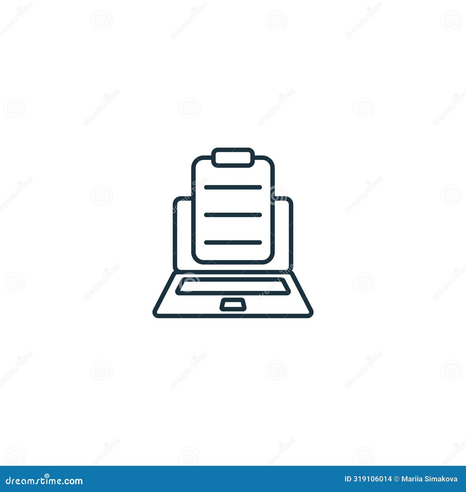 Digital Documentation Icon. Monochrome Simple Remote Work Icon for ...