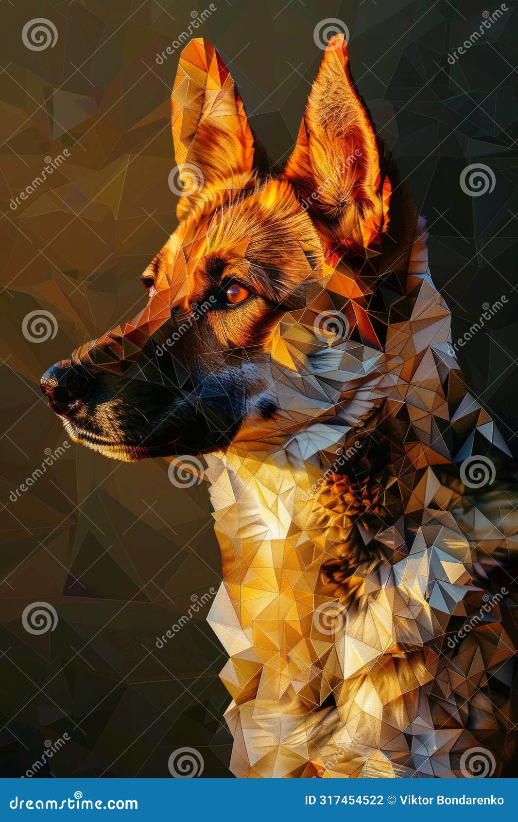 Digital Dog of 3d Triangular Polygons Stock Photo - Image of polygon ...