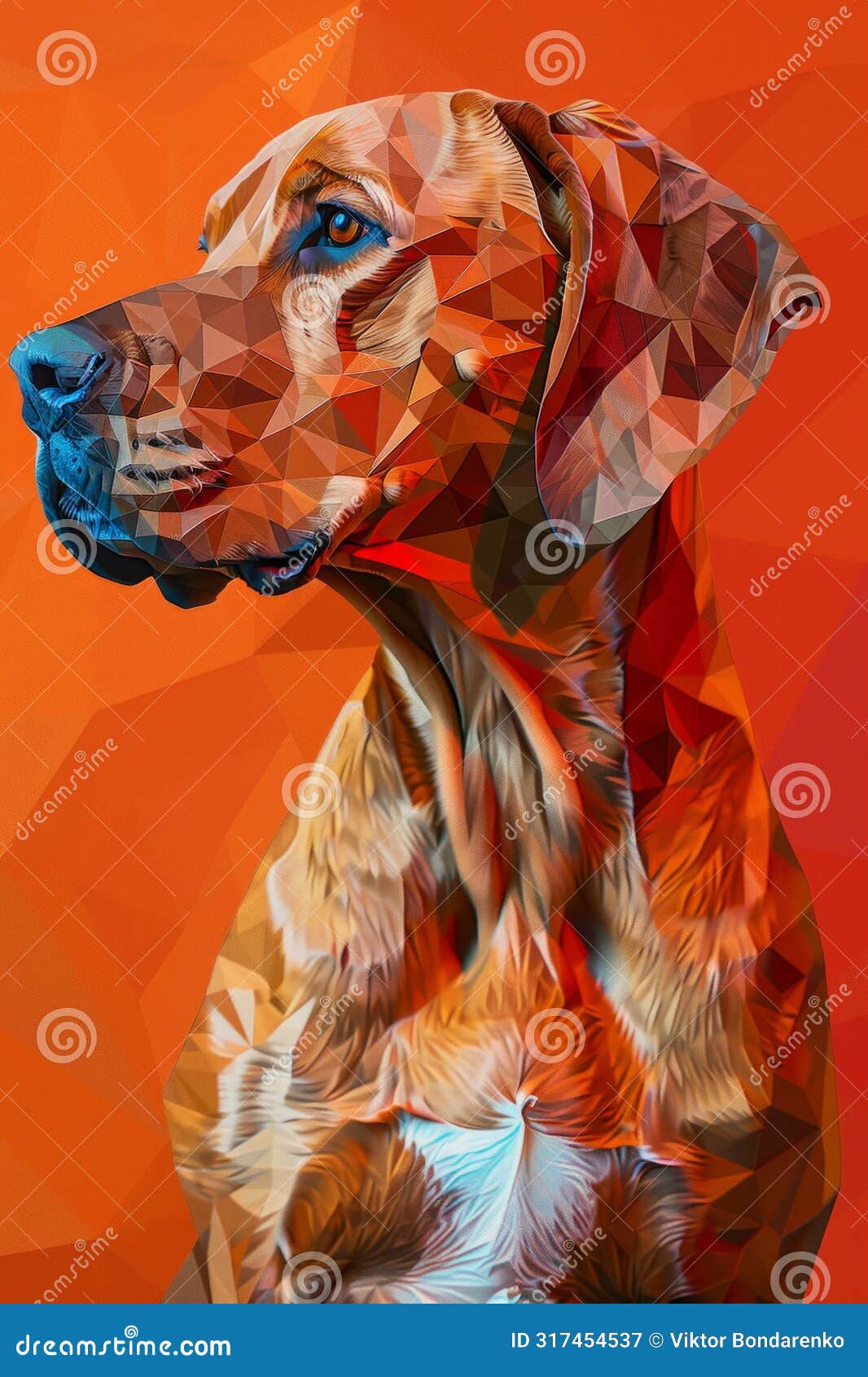 Digital Dog of 3d Triangular Polygons Stock Image - Image of scifi ...