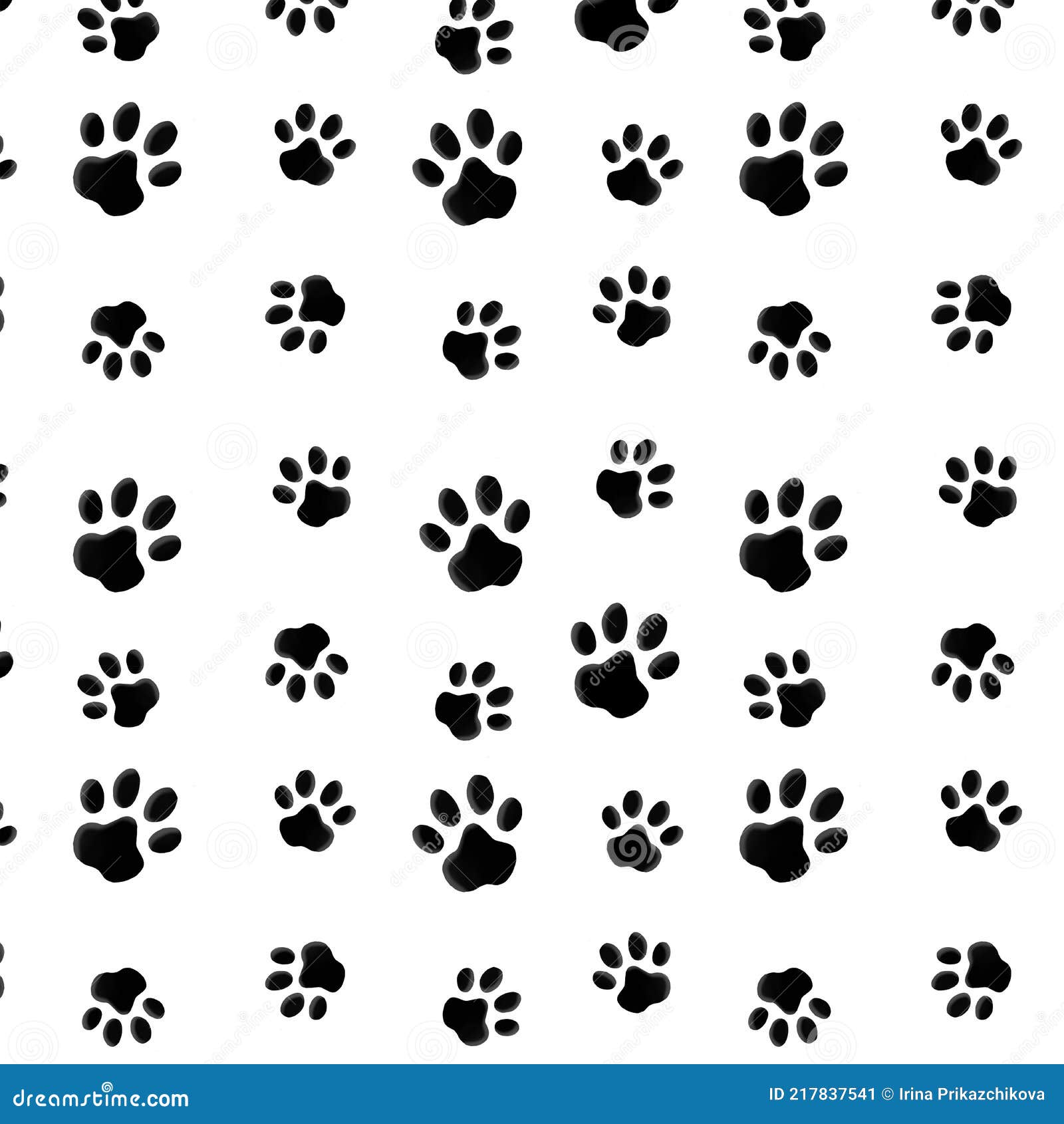 Digital Dog Footprints on White Background. Stock Illustration ...