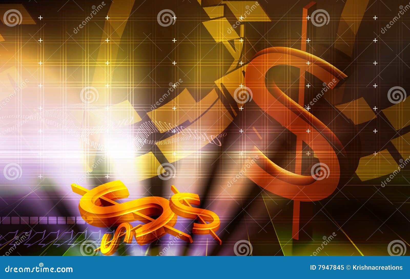 Digital dollar background stock illustration. Illustration of abstract ...