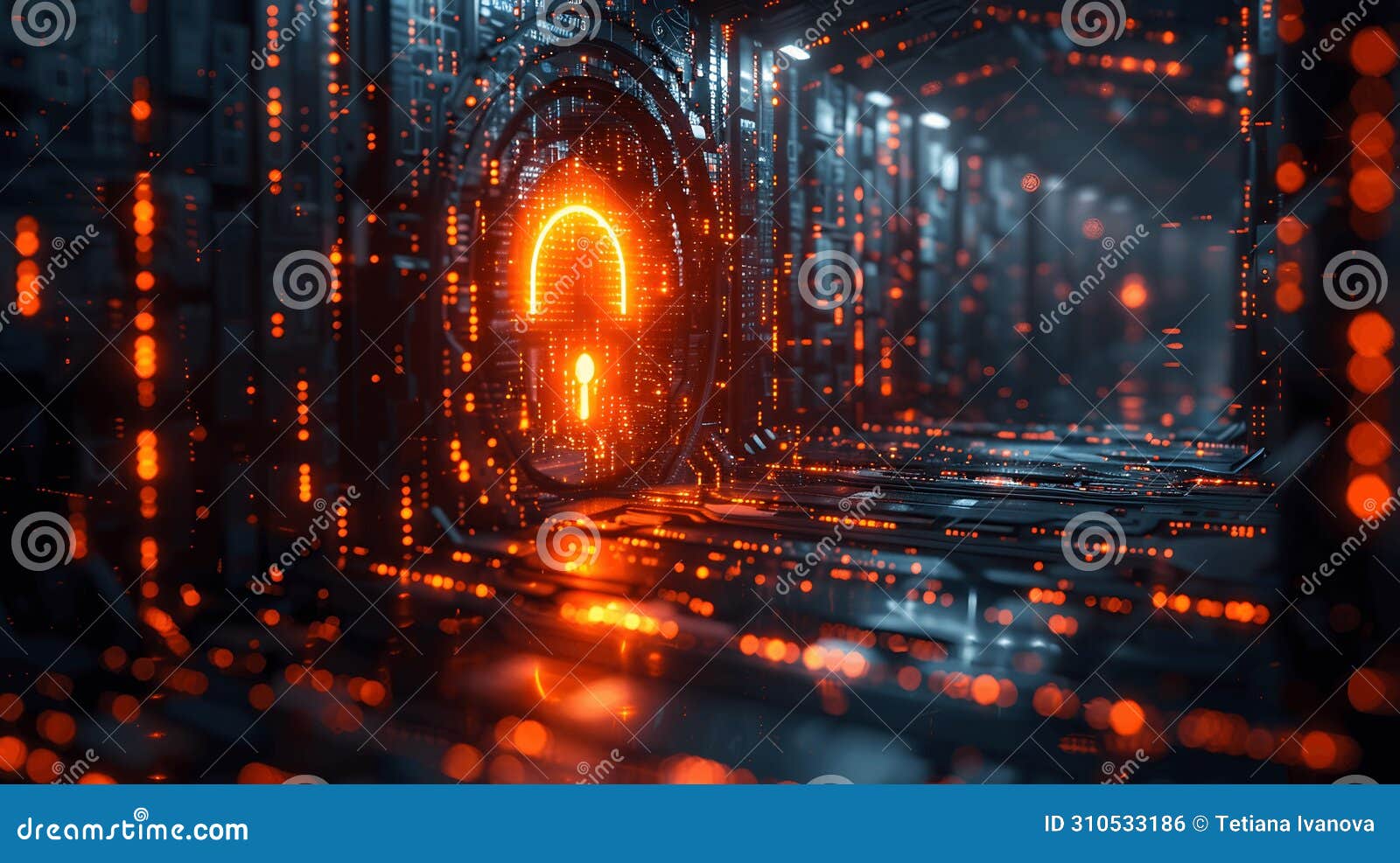Digital Domain’s Lock and Key Security. Stock Illustration ...
