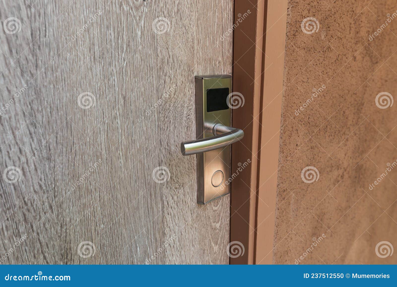 Digital Door Lock with Key Card Entry System on the Door Stock Photo ...