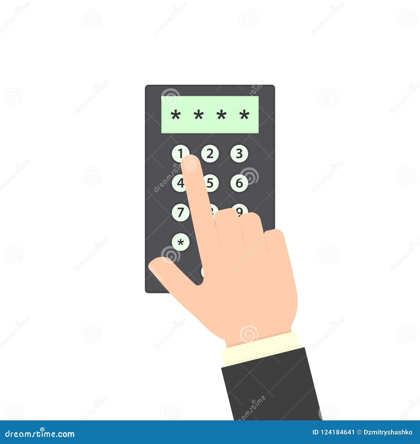 Digital Door Lock System Cartoon Vector | CartoonDealer.com #124184641