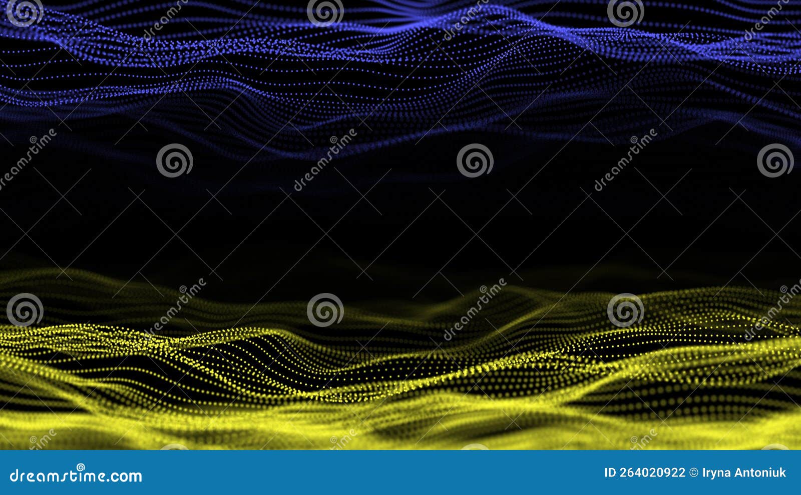 Digital Double Wave with Many Dots in a Ukraine Flag Form. the ...