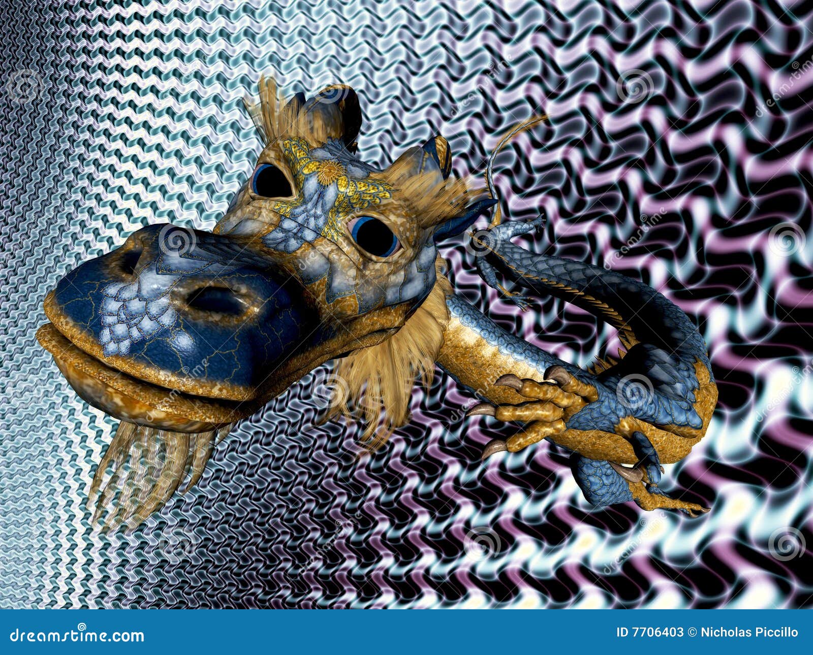 Digital Dragon stock illustration. Illustration of mythological - 7706403