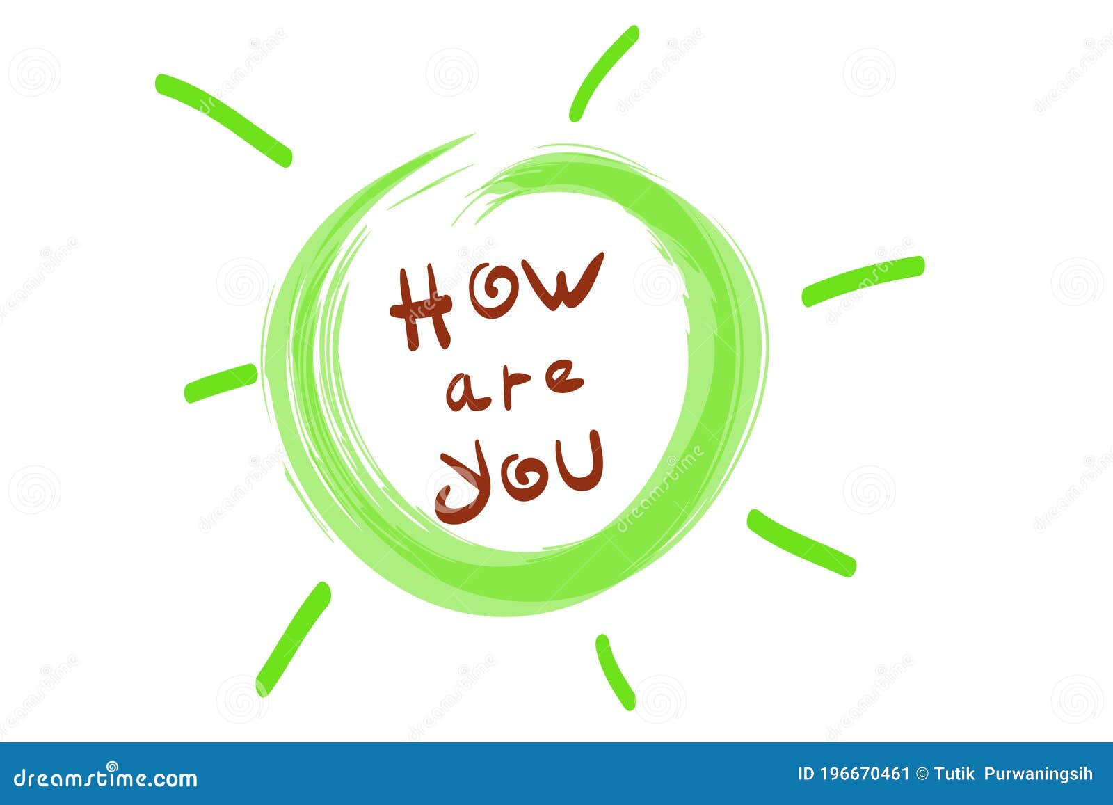 Digital Draw Sketch Vector, Greeting How are You Stock Vector ...