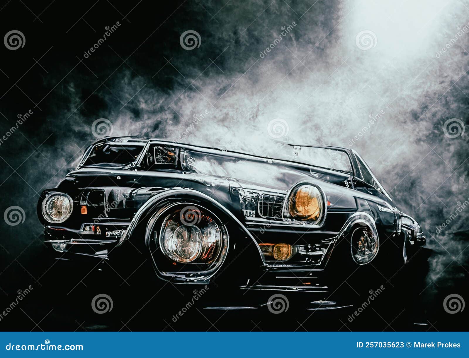 Digital Drawing of a Crazy Abstract Car in Punk Style Illustration ...