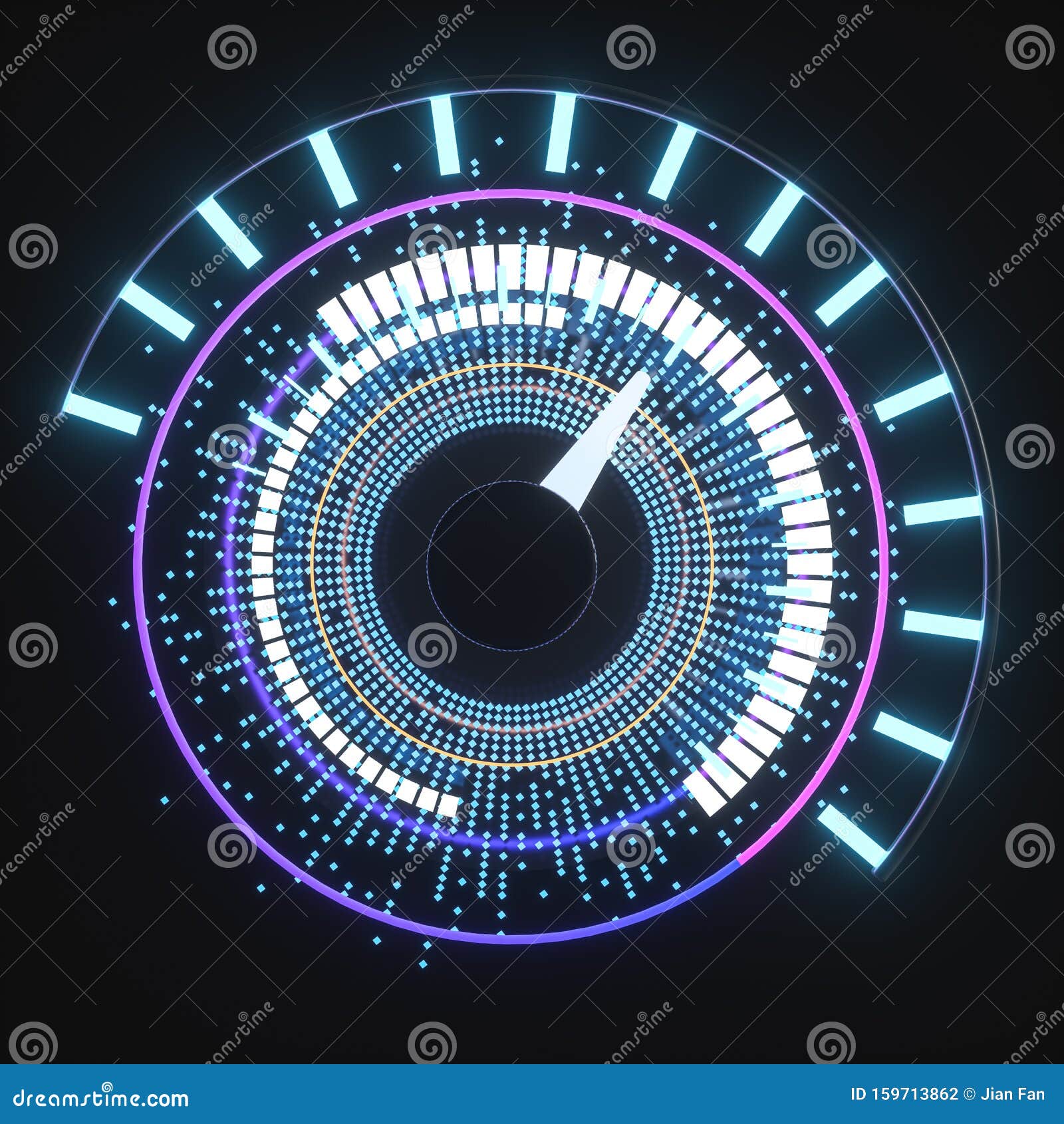 Digital Odometer And Analog Speedometer With Arrow Cartoon Vector ...