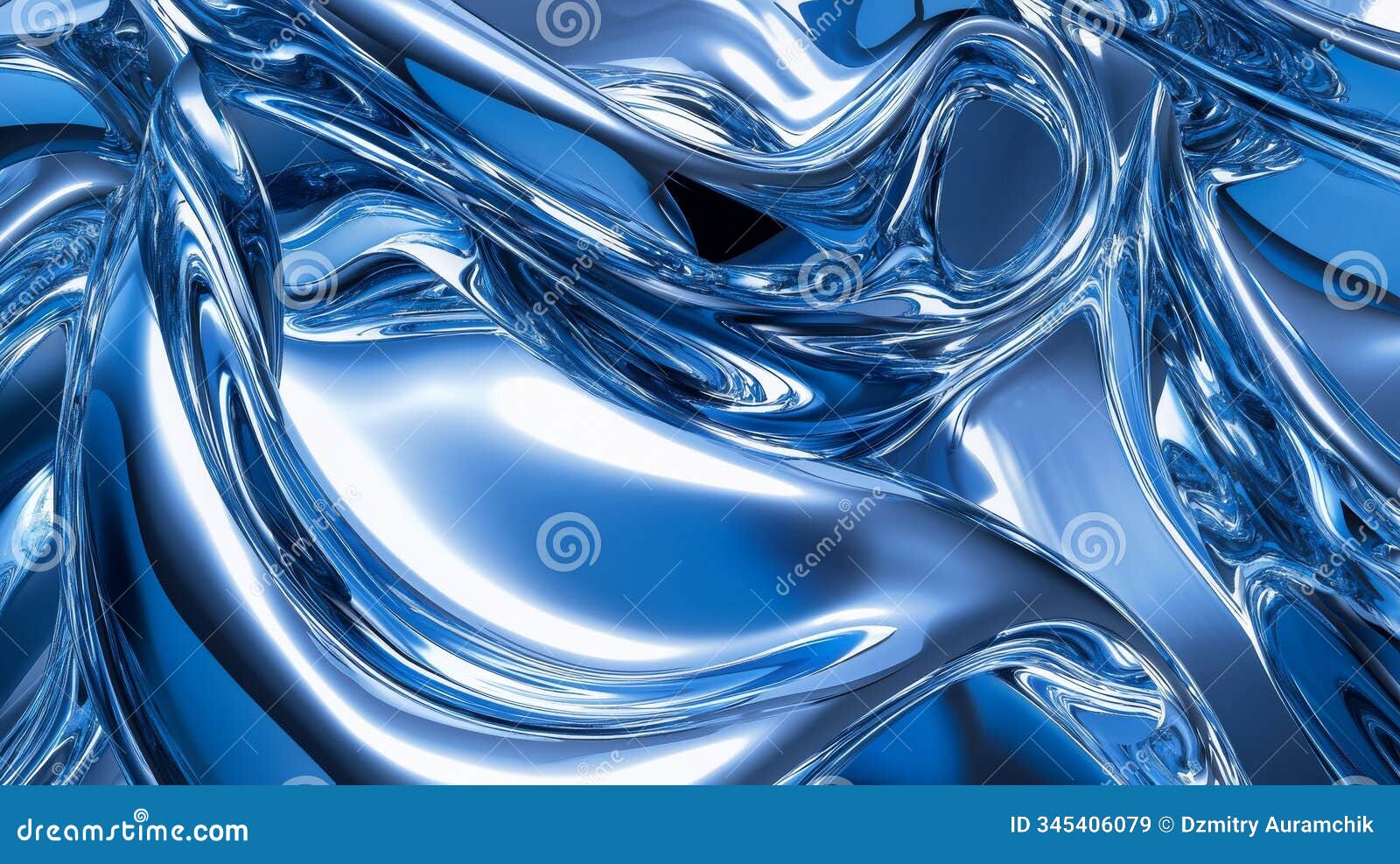 Digital Drawing of a Metallic Curve Geometry Background in 3D Stock ...