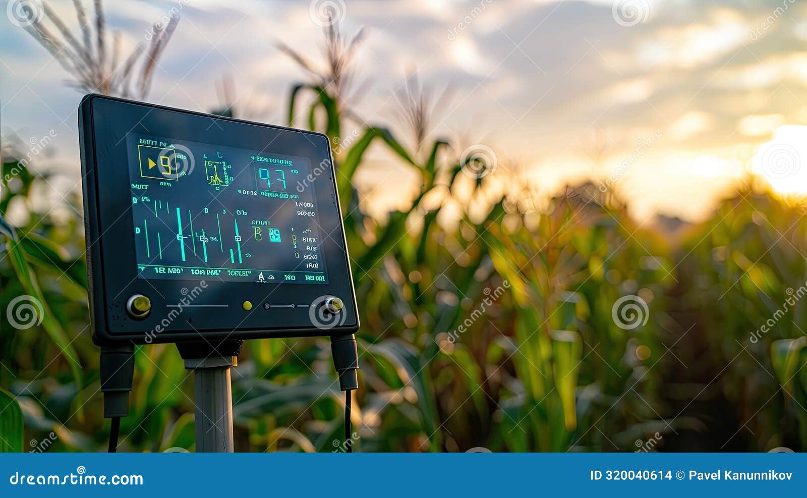Digital Dreams: a Technological Oasis Amidst a Corn Field Stock Photo ...