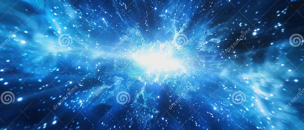 Digital Dynamic Bursts of Light and Data in Space, Showcasing ...