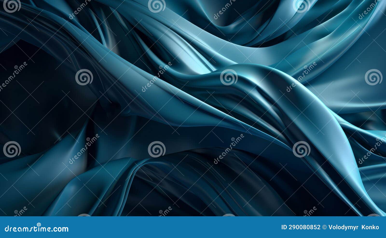 Digital Dynamic Cyber Wave. Abstract Futuristic Blue Background with ...