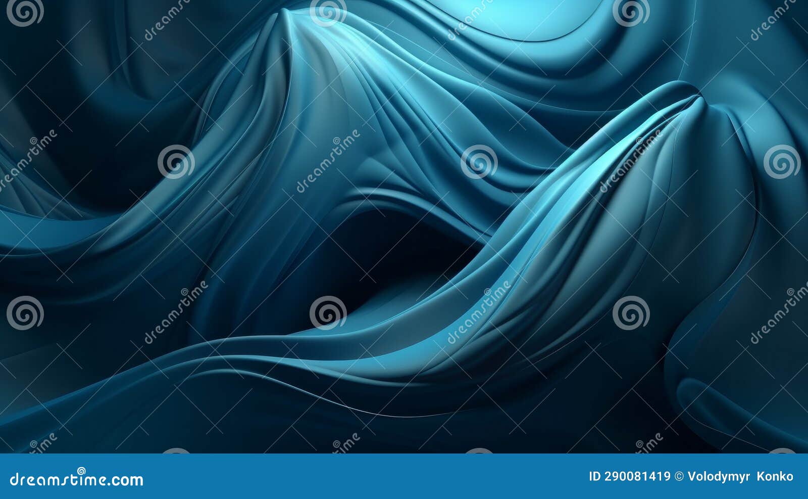 Digital Dynamic Cyber Wave. Abstract Futuristic Blue Background with ...