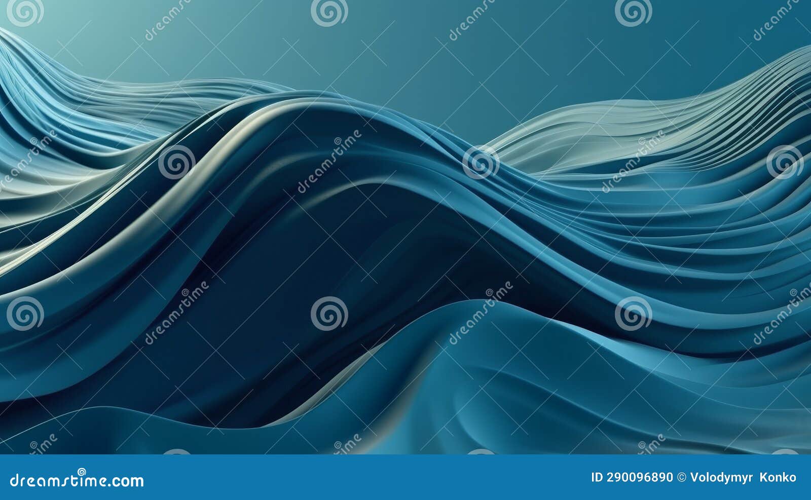 Digital Dynamic Cyber Wave. Abstract Futuristic Blue Background with ...