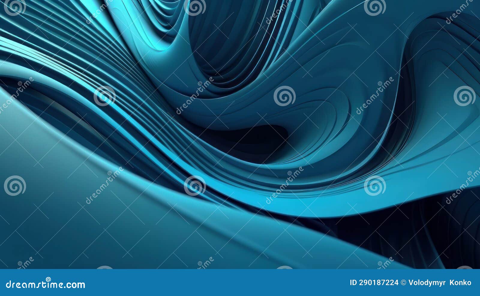 Digital Dynamic Cyber Wave. Abstract Futuristic Blue Background with ...