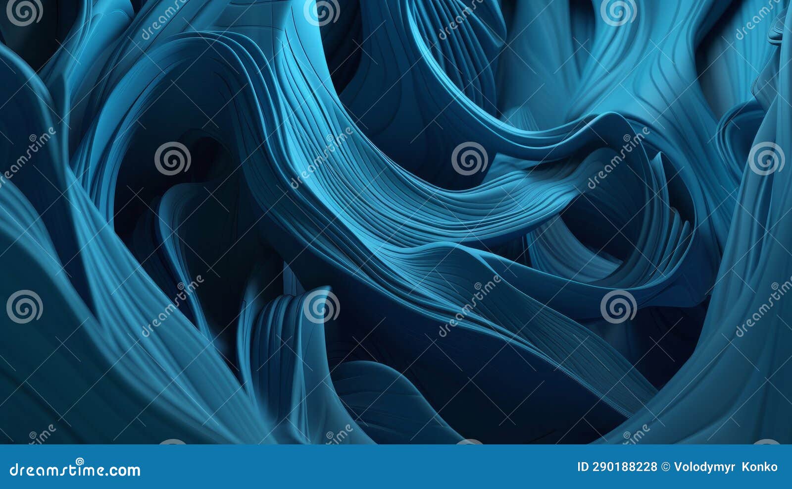 Digital Dynamic Cyber Wave. Abstract Futuristic Blue Background with ...