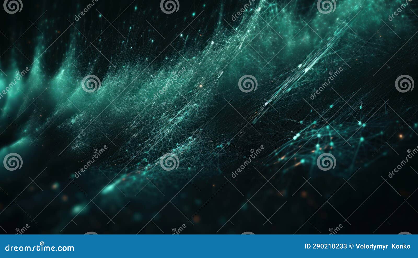 Digital Dynamic Cyber Wave. Abstract Futuristic Blue Background with ...