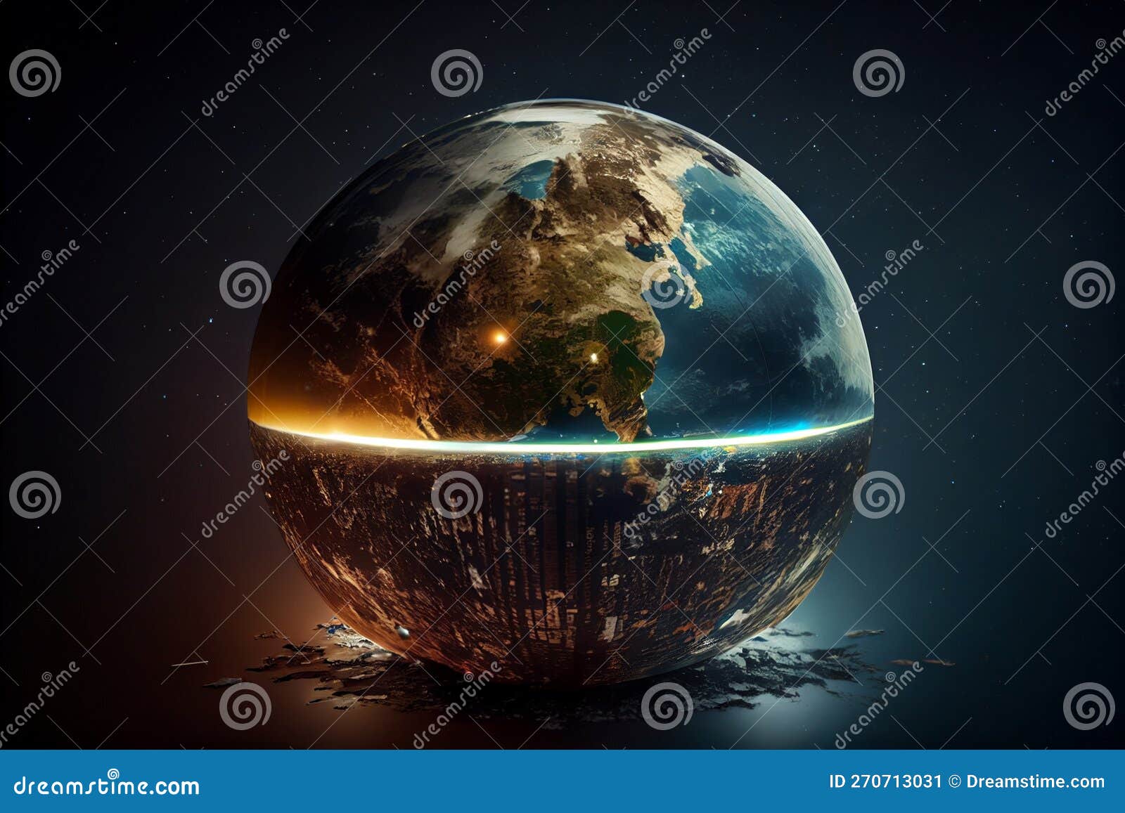 Digital Dystopian Globe, Future, Viewed from Space.generative Ai Stock ...