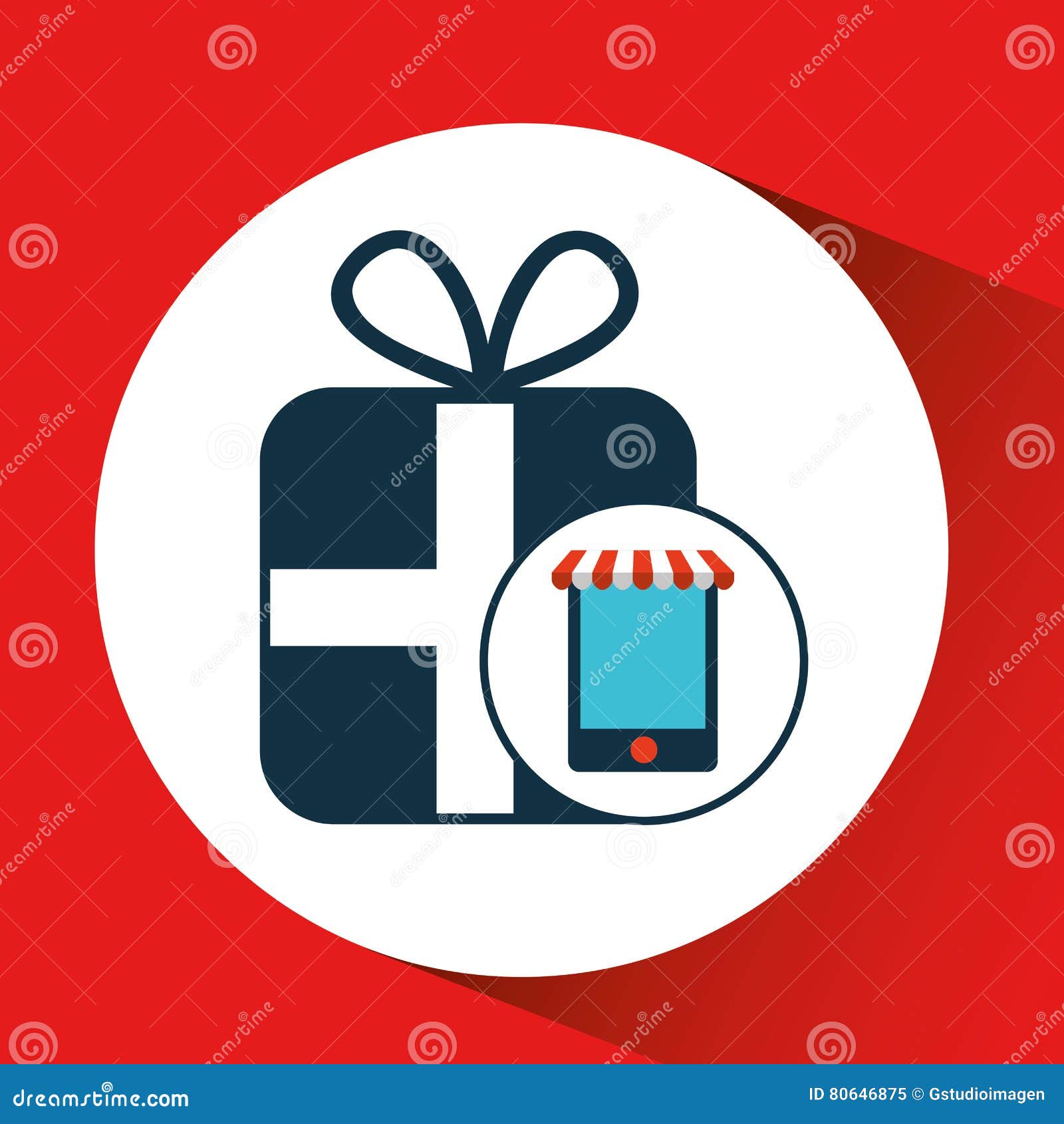 Digital E-commerce Buy Gift Present Icon Stock Vector - Illustration of ...