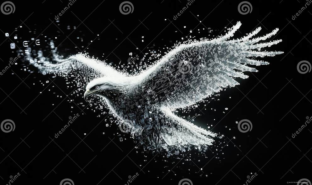 Digital Eagle Formed by Dynamic Binary Code Stock Image - Image of ...