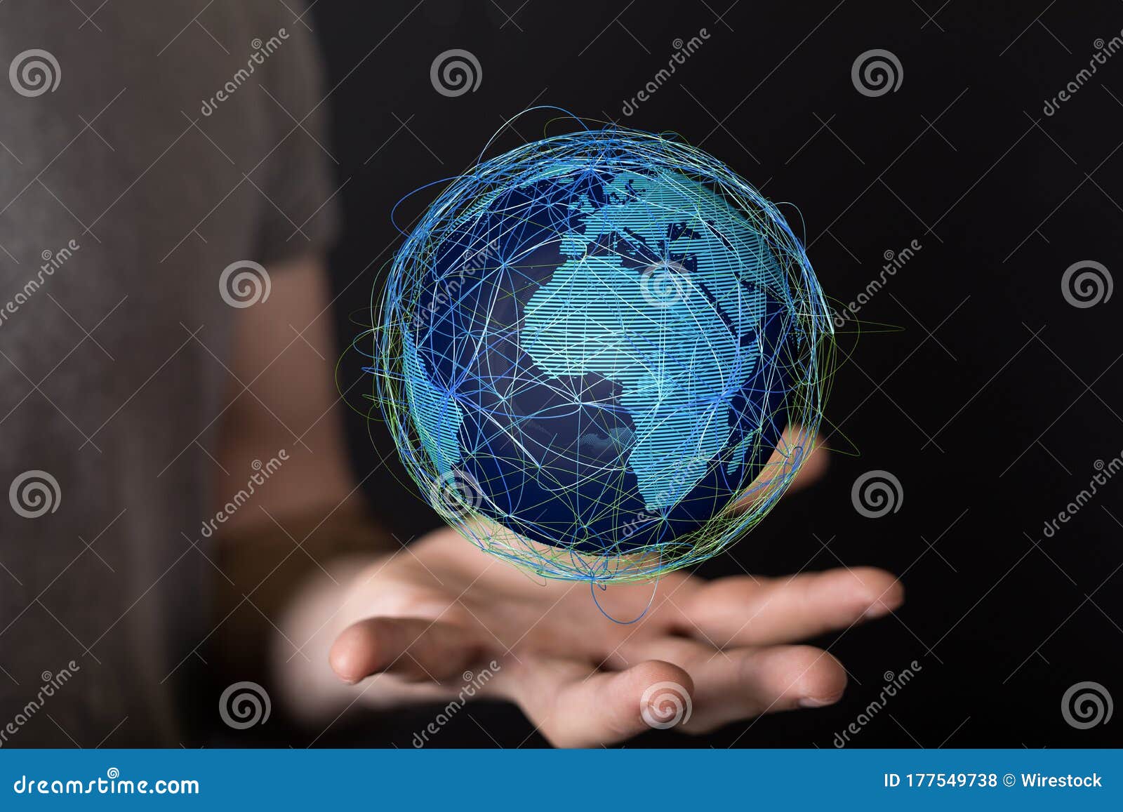 A Digital Earth Connection Concept 3d Stock Illustration - Illustration ...