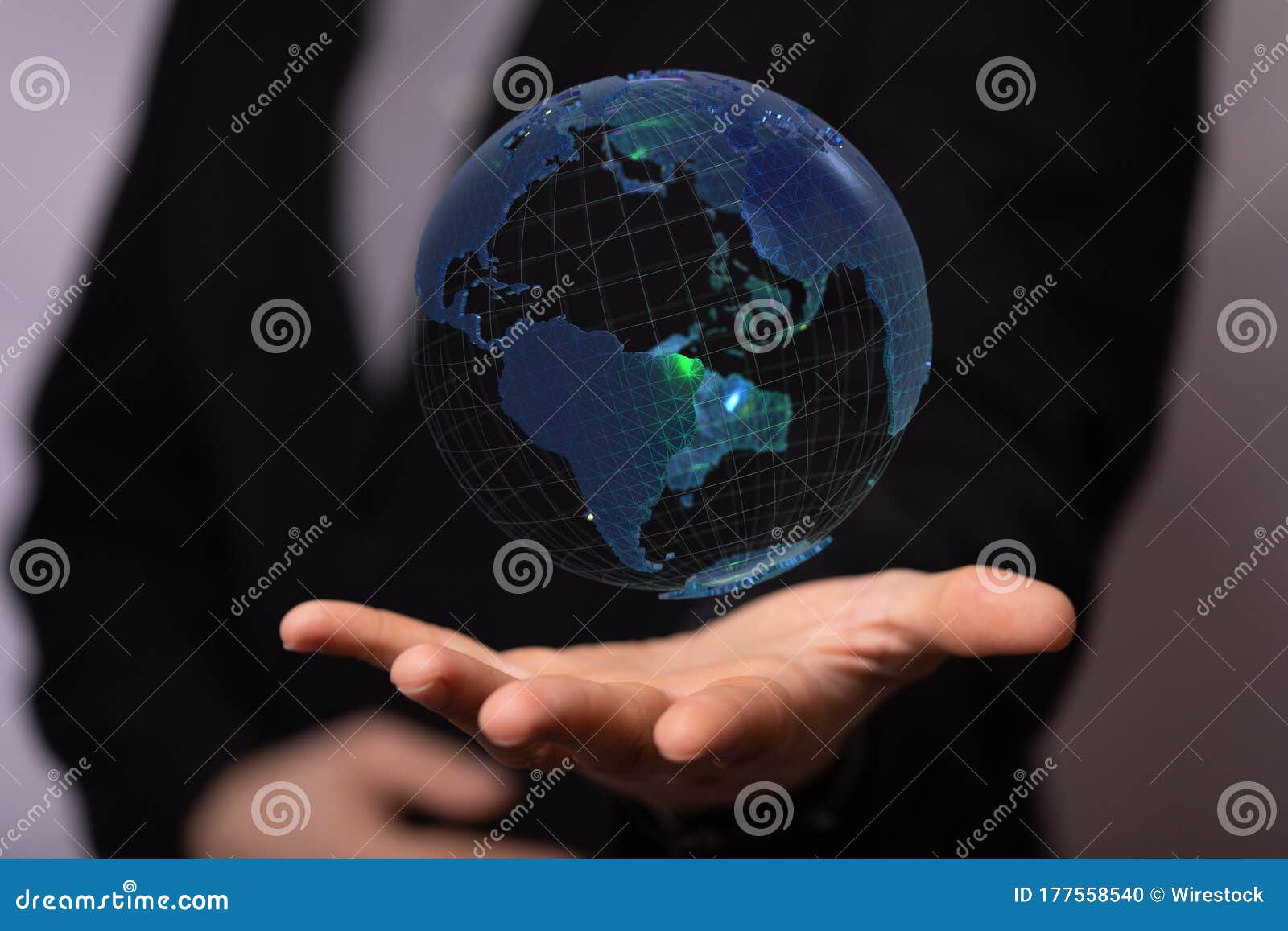 A Digital Earth Connection Concept 3d Stock Photo - Image of internet ...