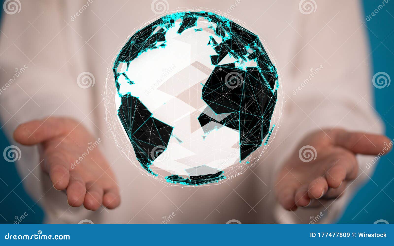 A Digital Earth Connection Concept 3d Stock Image - Image of cloud ...
