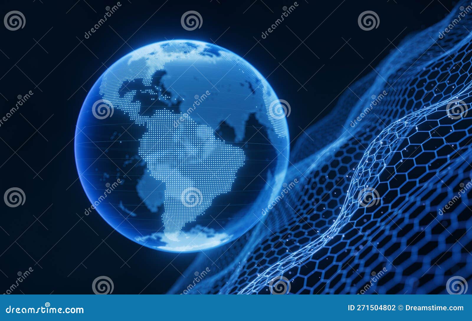 Digital Earth with Cyberspace Background, 3d Rendering Stock ...
