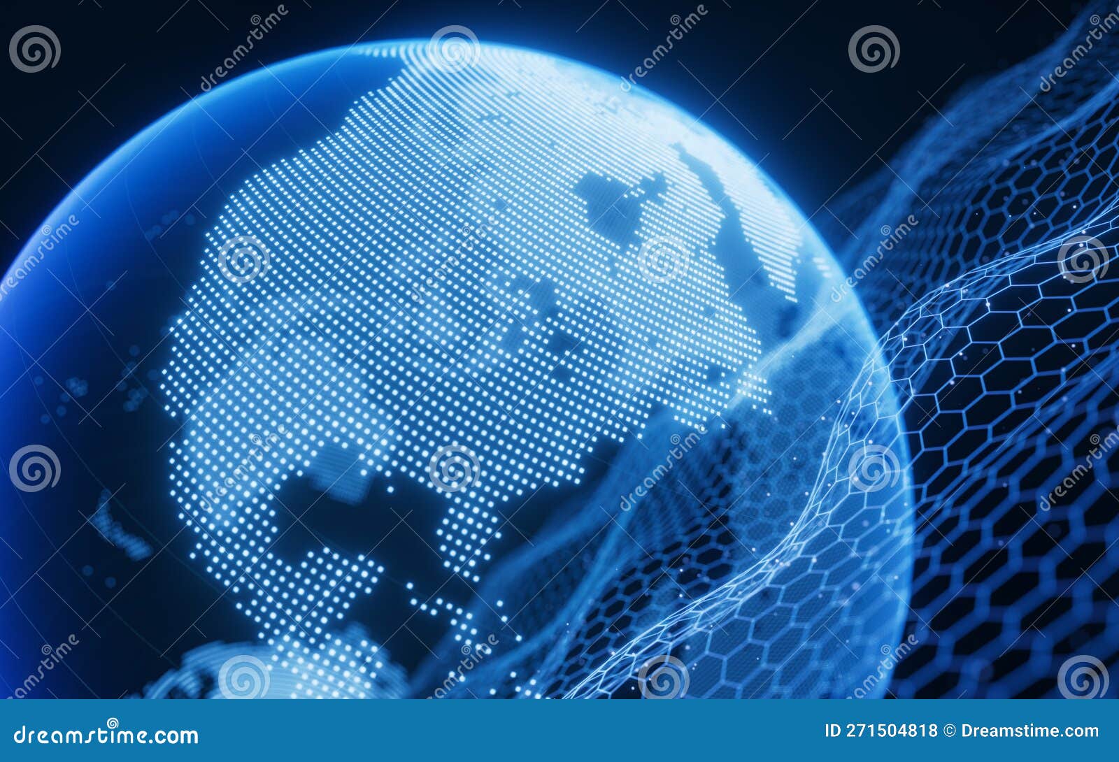 Digital Earth with Cyberspace Background, 3d Rendering Stock ...
