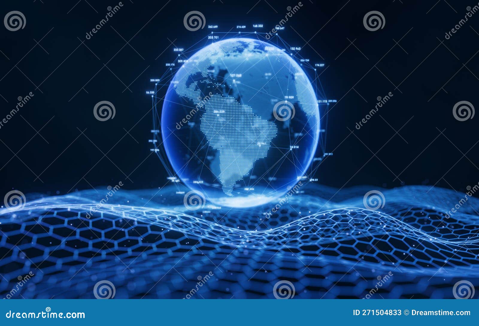 Digital Earth with Cyberspace Background, 3d Rendering Stock ...