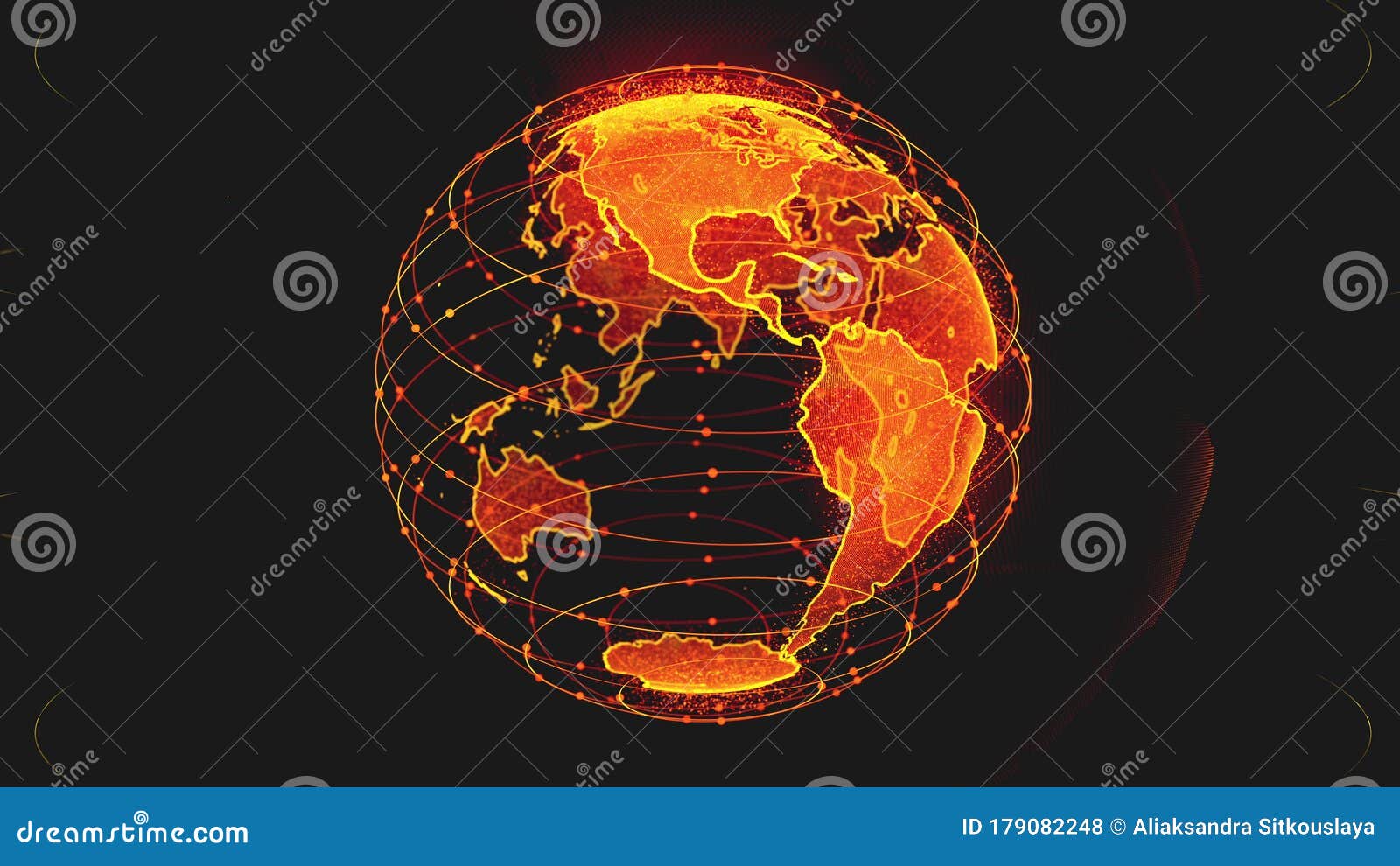 Digital Earth Data Globe - Abstract 3D Rendering Satellites Network ...