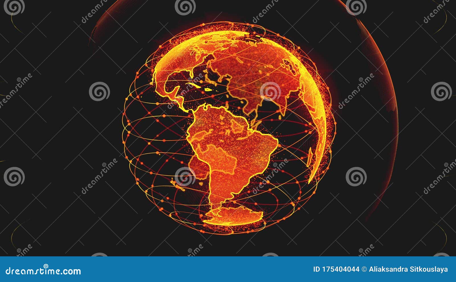 Digital Earth Data Globe - Abstract 3D Rendering Satellites Network ...