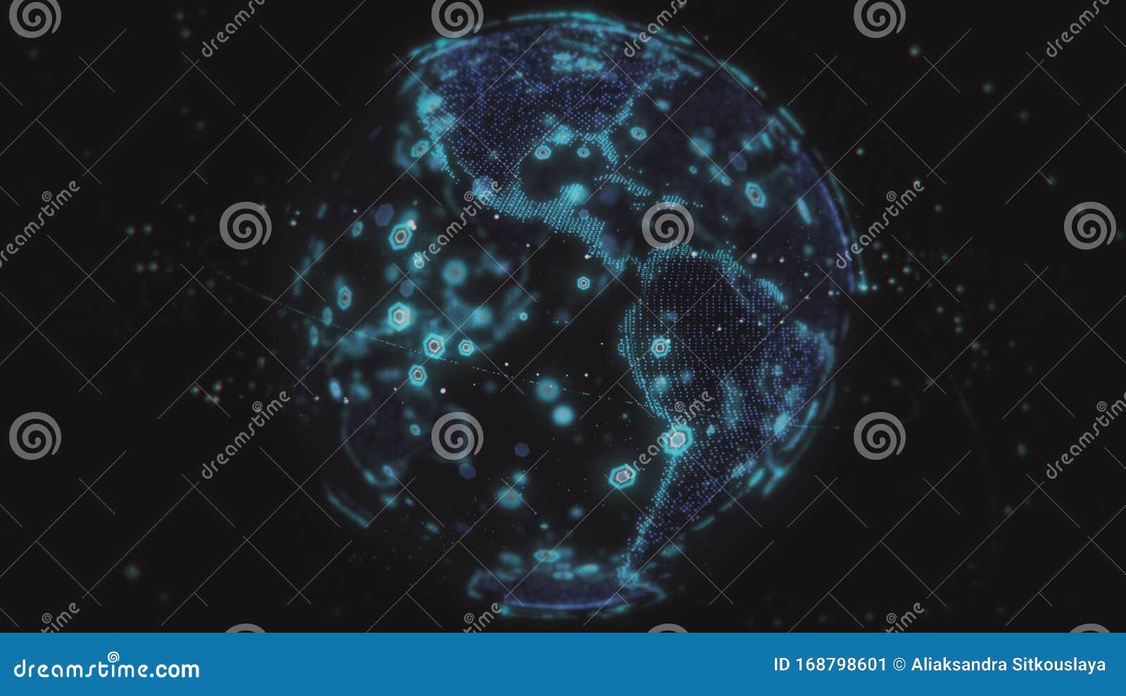 Digital Earth Data Globe - Abstract 3D Rendering Satellites Starlink ...