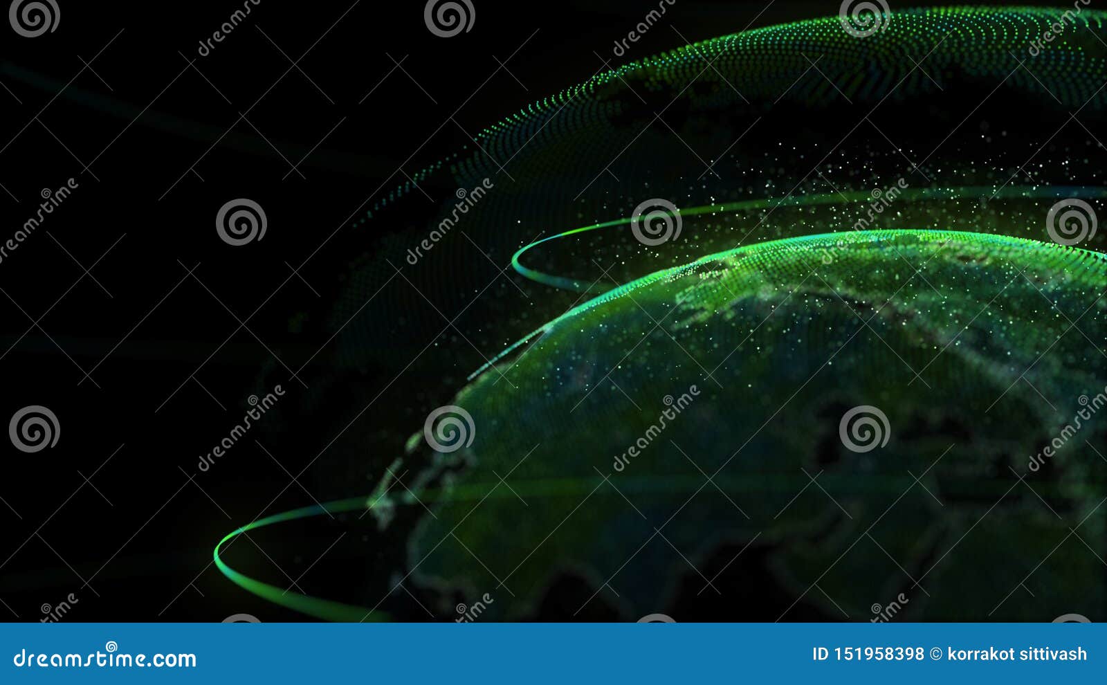 Digital Earth Global Network Concept 3d Animation Stock Illustration ...