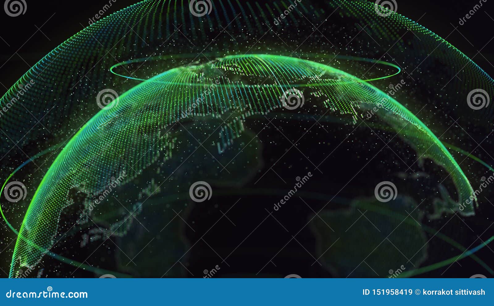 Digital Earth Global Network Concept 3d Animation Stock Image - Image ...