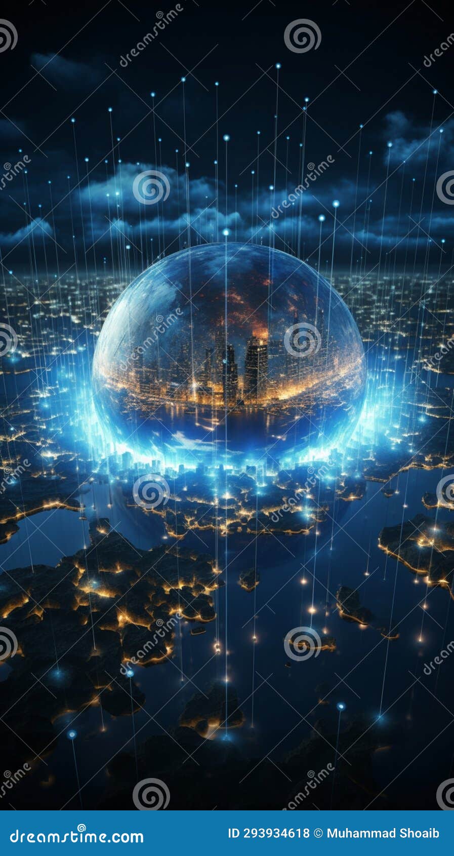 Digital Earth Harmonizes with a Captivating Cyberspace Backdrop in 3D ...