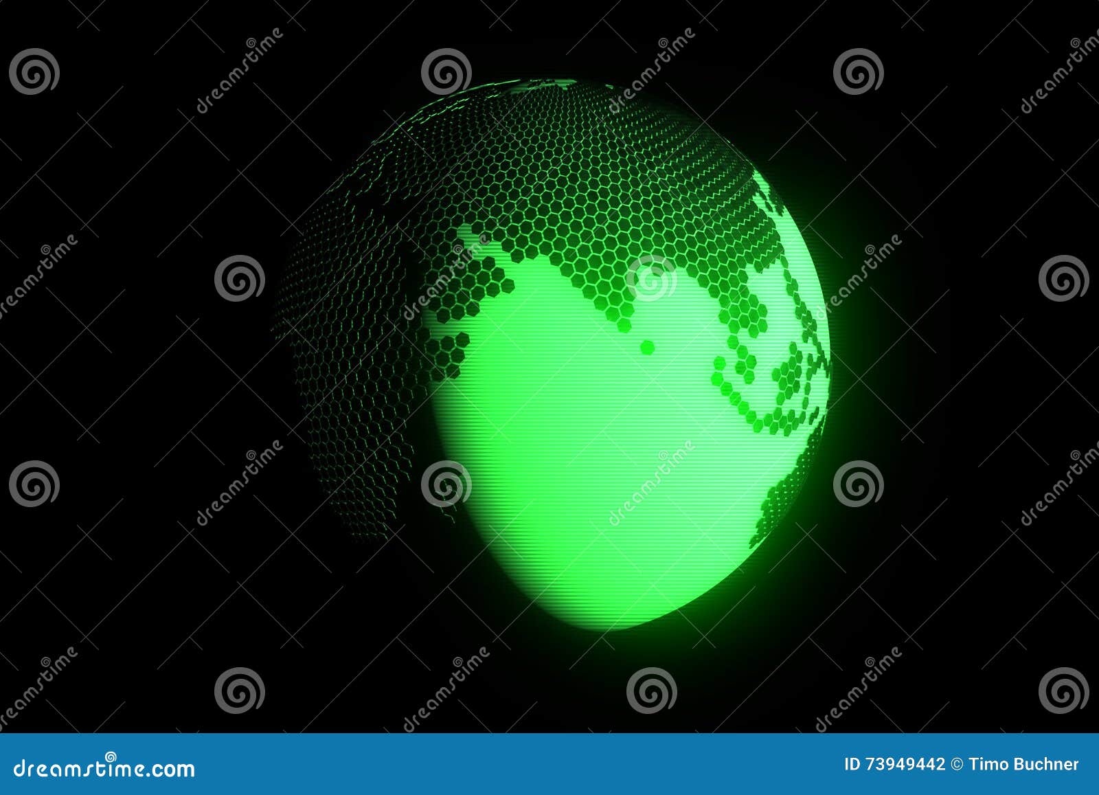 Digital Earth in Motion. Nice 3D Rendering Stock Illustration ...