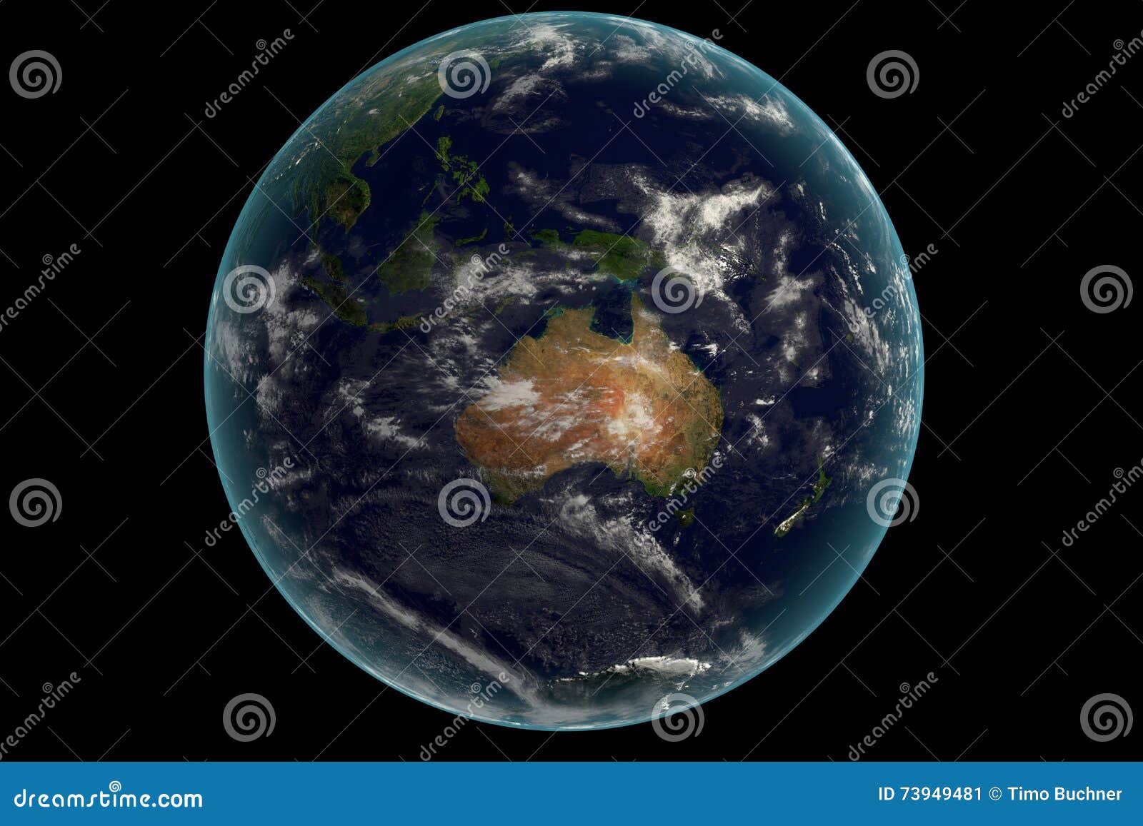 Digital Earth in Motion. Nice 3D Rendering Stock Illustration ...