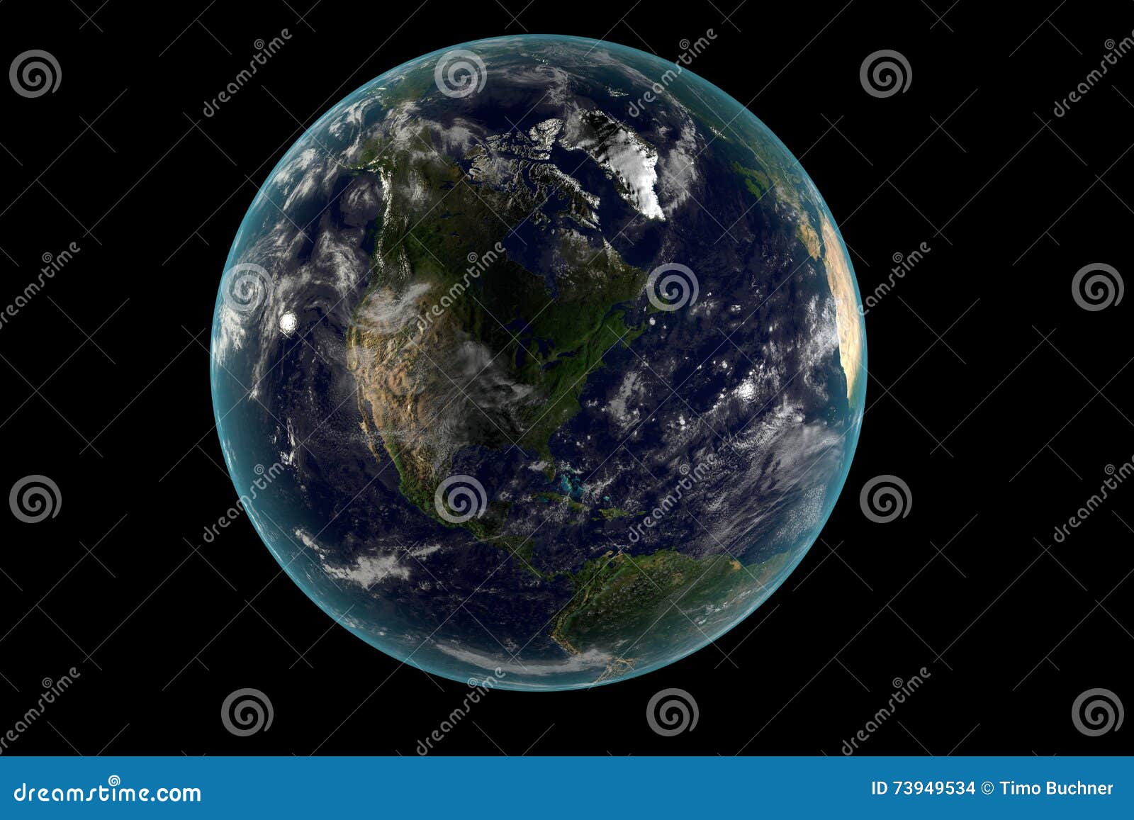 Digital Earth in Motion. Nice 3D Rendering Stock Illustration ...