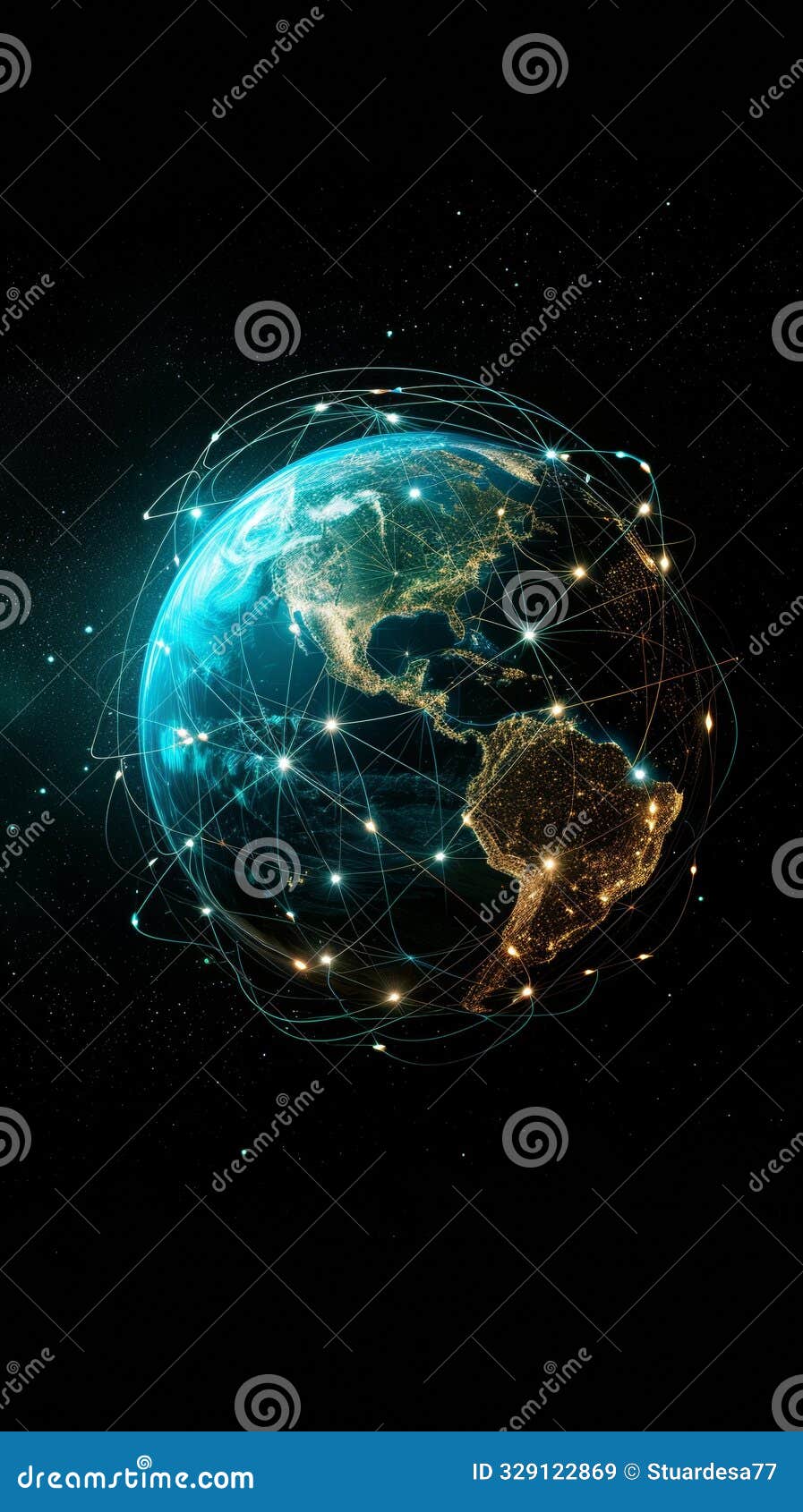 Digital Earth Network with Global Connections Stock Image - Image of ...