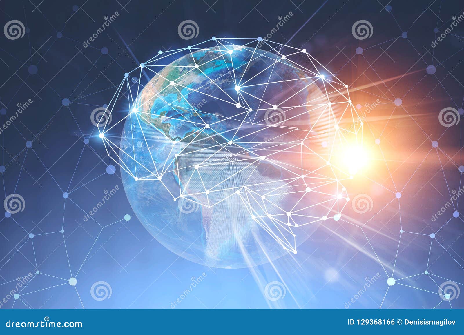 Digital Earth Network Interface Stock Illustration - Illustration of ...