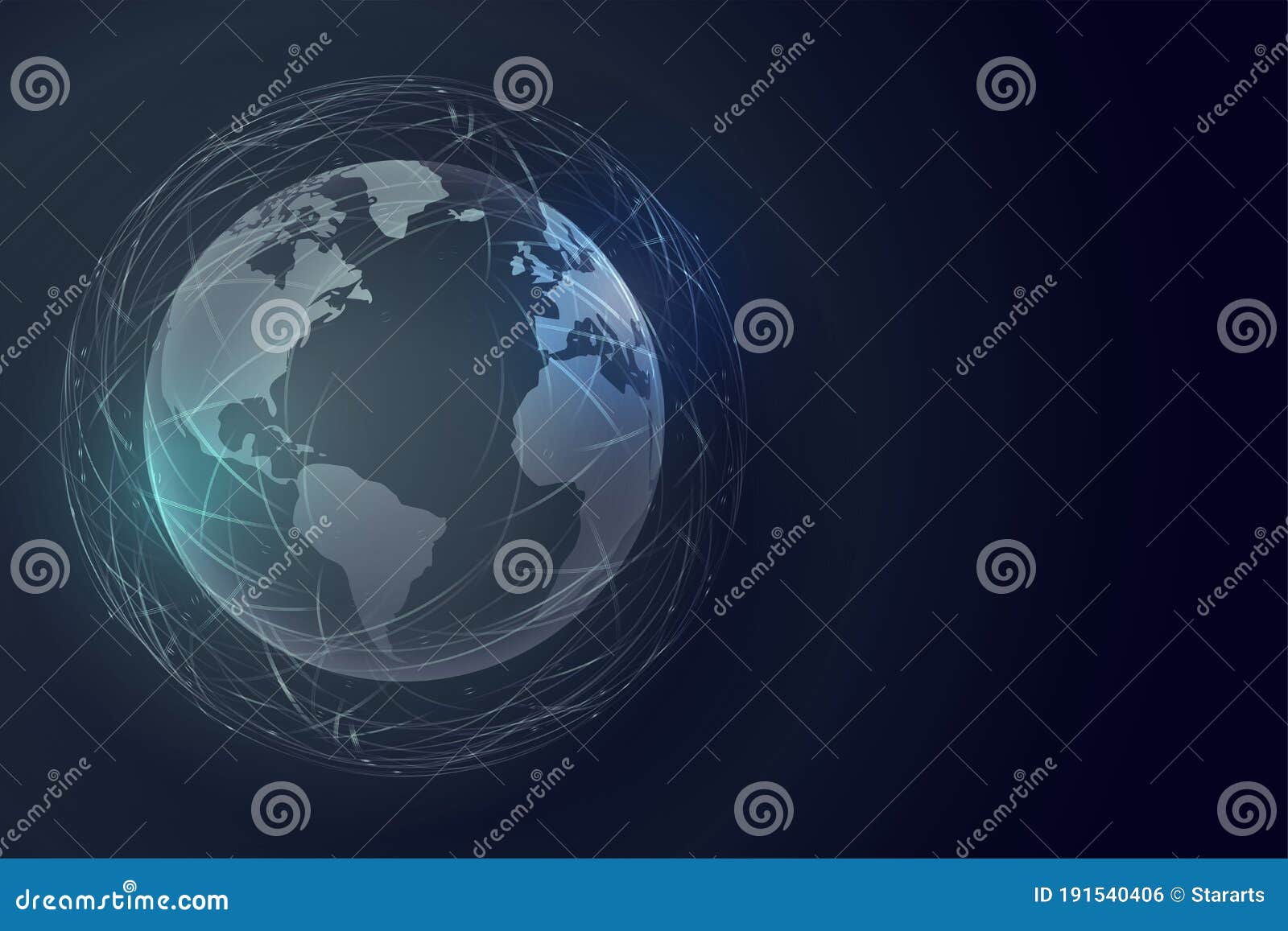 Digital Earth Technology Background with Global Connection Stock Vector ...