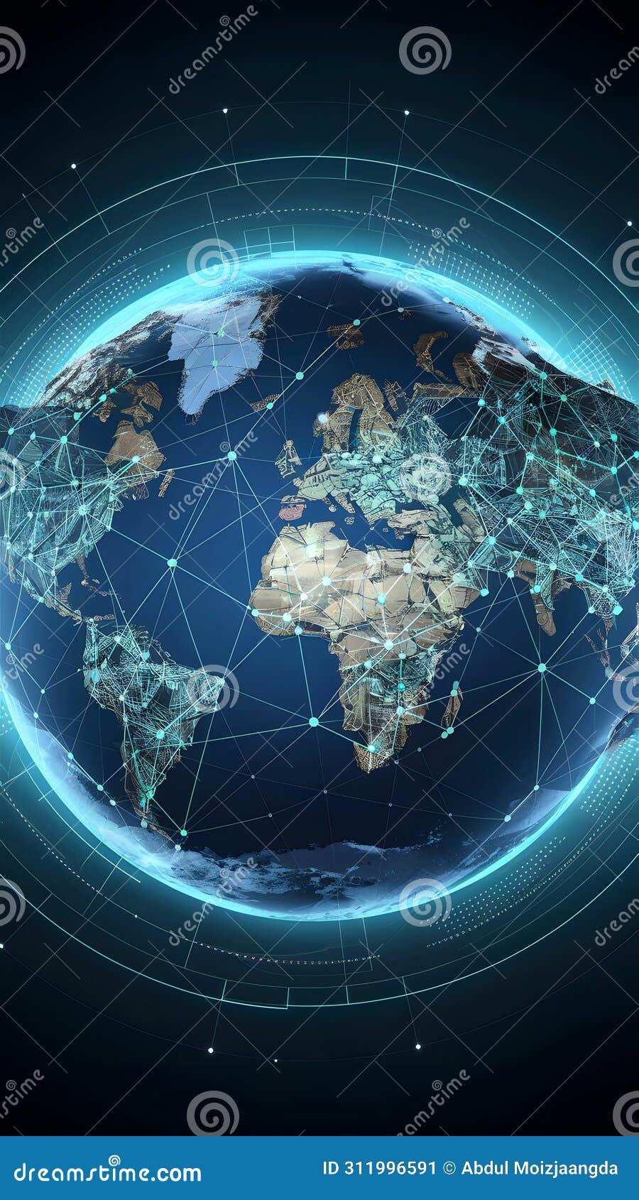Digital Earth Technology Global Connectivity Concept in Abstract ...