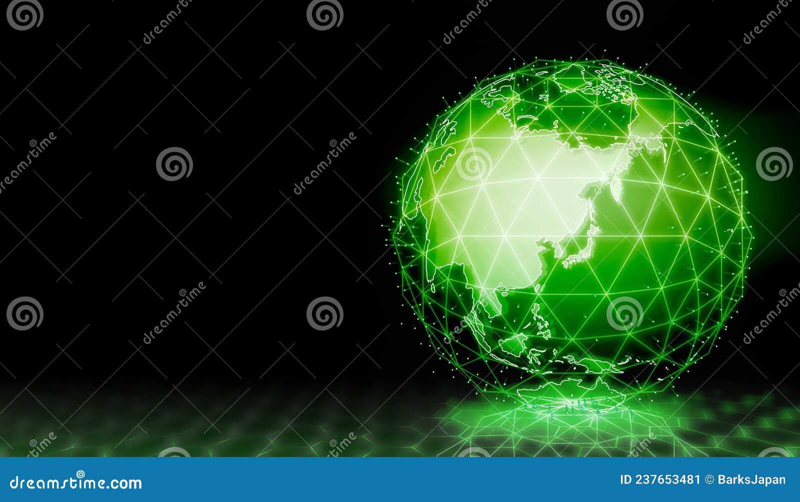 Digital Earth Web Banner Global Network, Technology Motif | Text Space ...