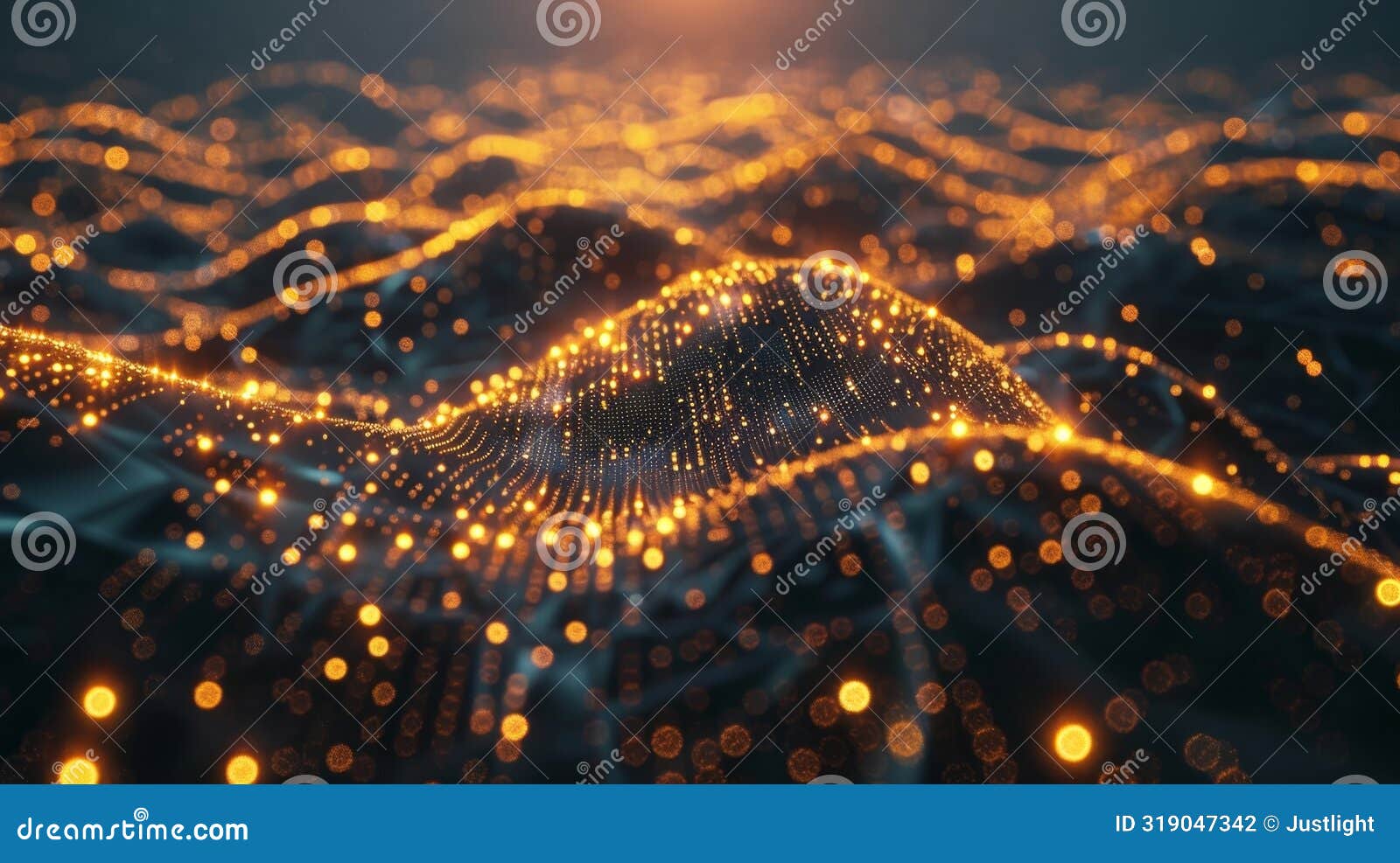 A Digital Ecosystem of Glowing Nodes Demonstrating the Strength of a ...