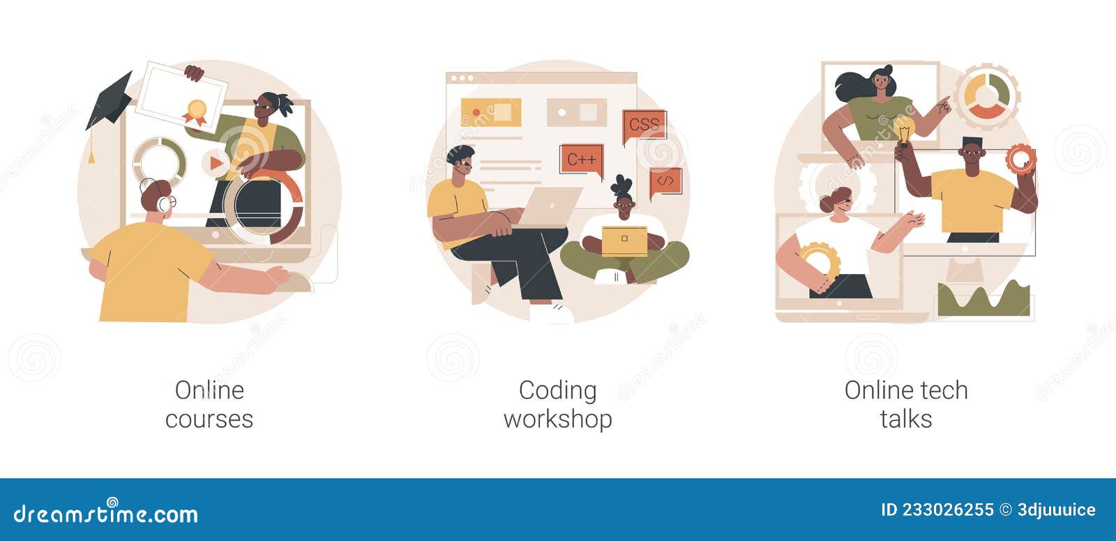 It Digital Education Abstract Concept Vector Illustrations. Stock ...