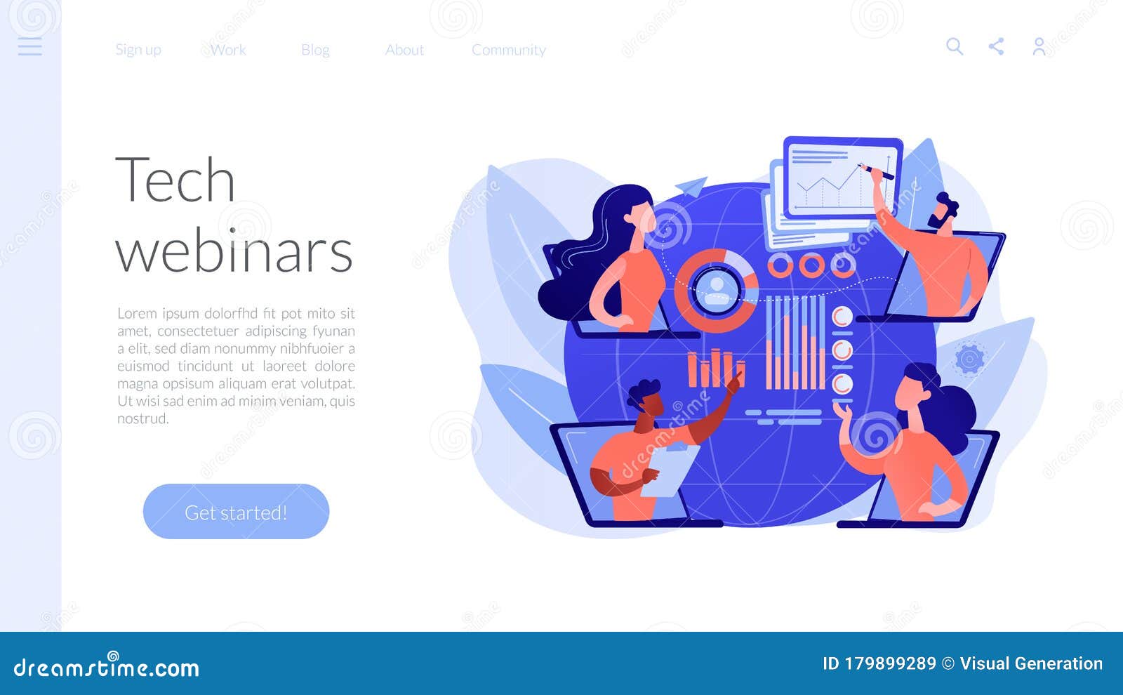 Online Tech Talks Concept Landing Page Stock Vector - Illustration of ...