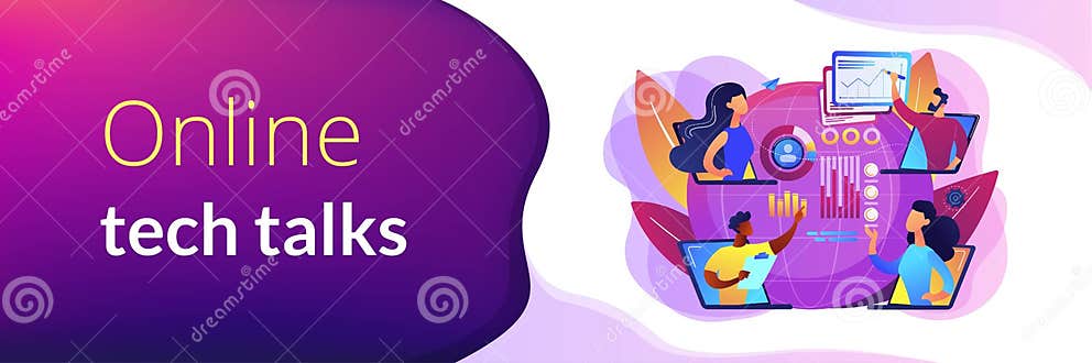 Online Tech Talks Concept Banner Header Stock Vector - Illustration of digital, internet: 182535276