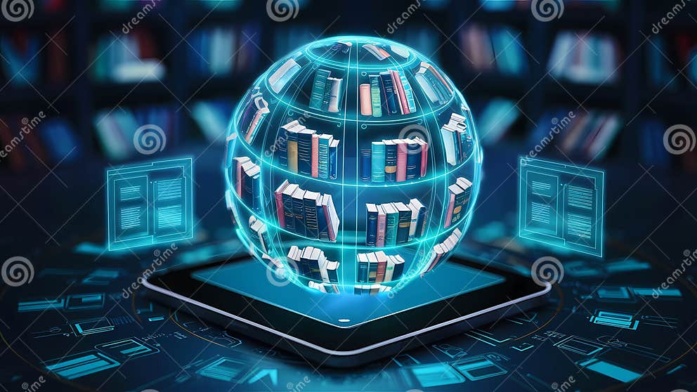 A Digital Egg Adorned with Books Rests in Front of a Library ...